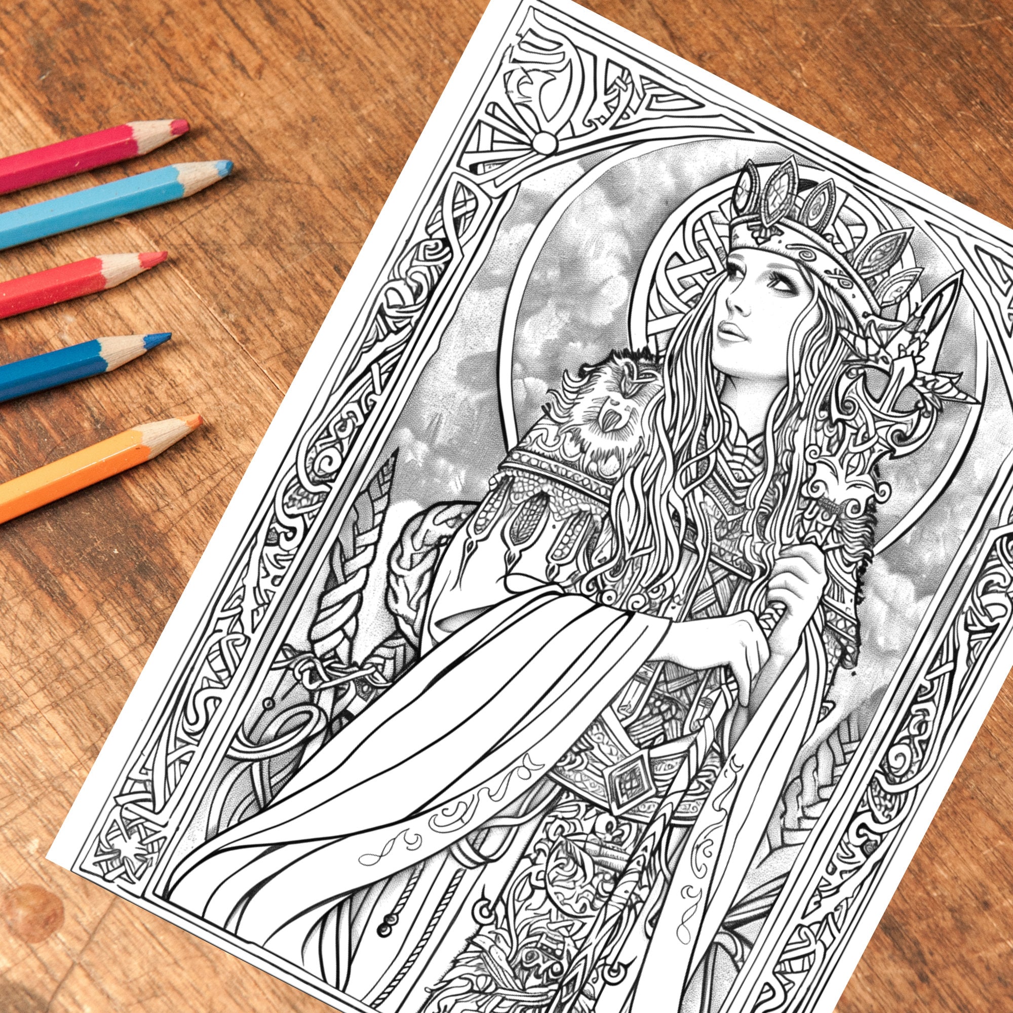 Norse Goddess Freya, 5 Coloring Pages Digital Download - Etsy