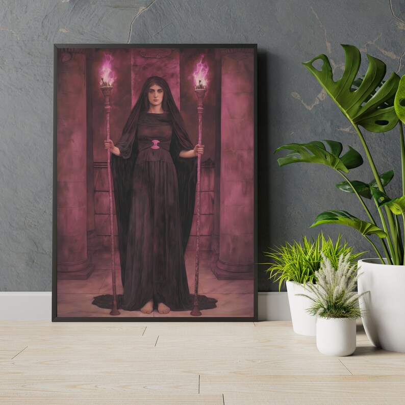 Triple Goddess Hecate With Torches PNG Digital Download, Hekate Goddess ...