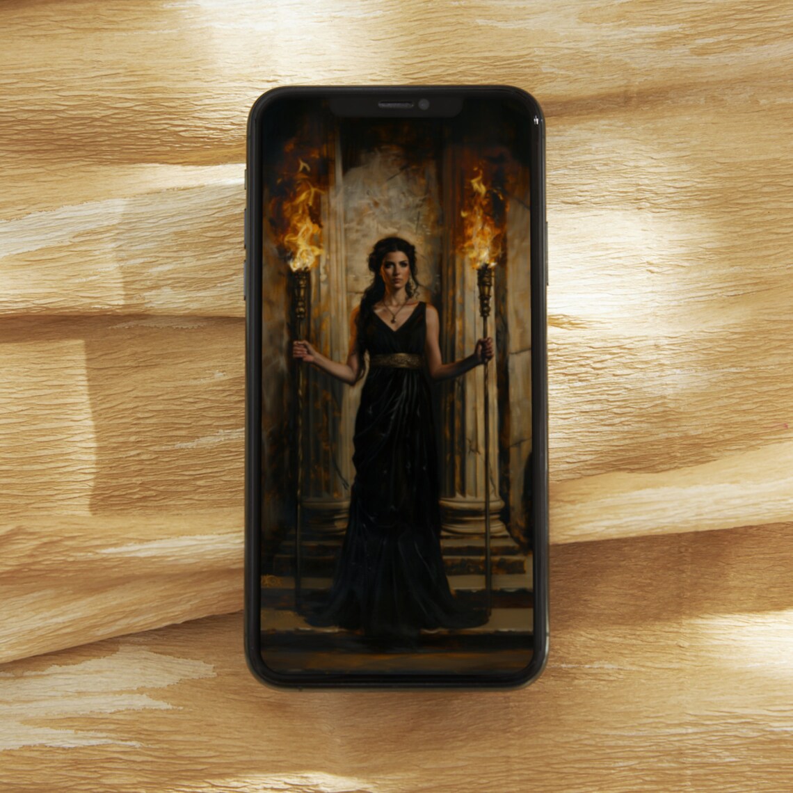 Triple Goddess Hecate With Torches PNG Digital Download, Hekate Goddess ...