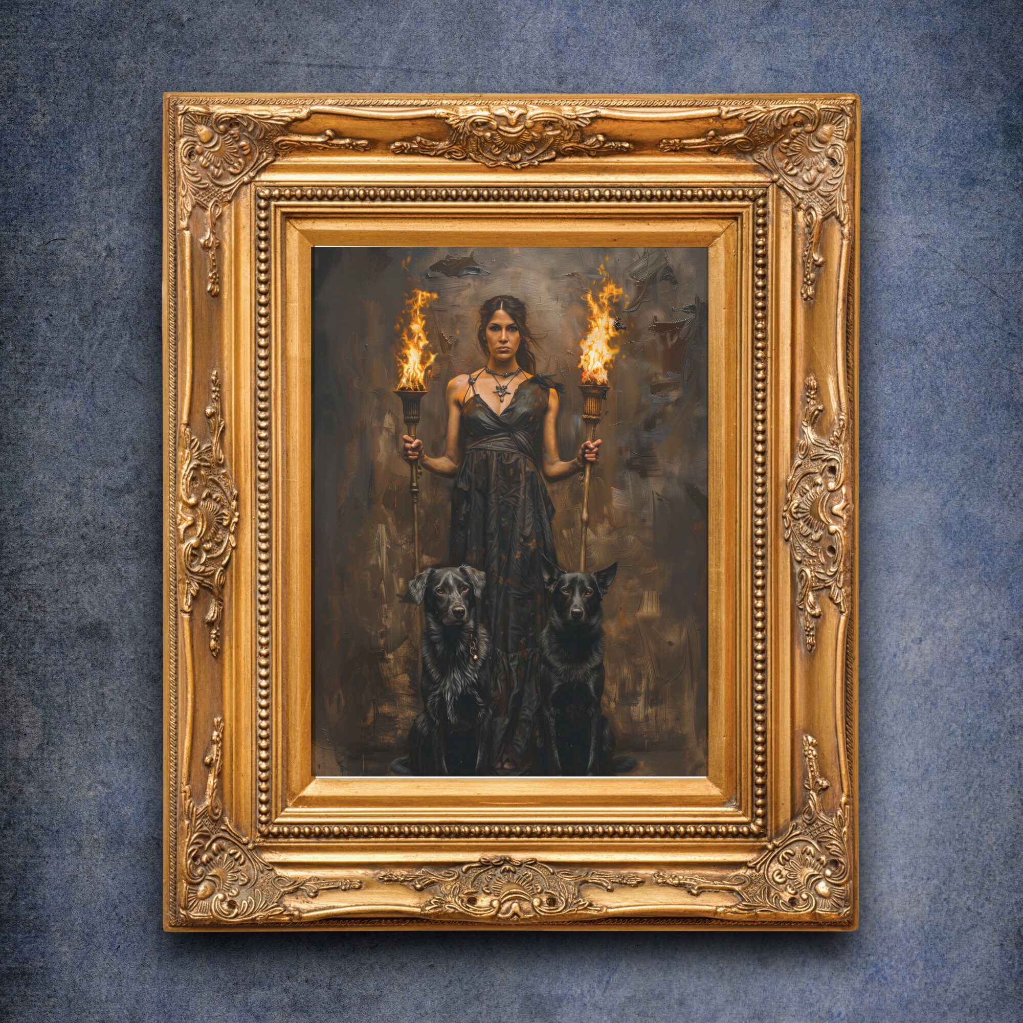 Hekate Goddess of Witchcraft AI Art Printable, Triple Goddess Hecate ...