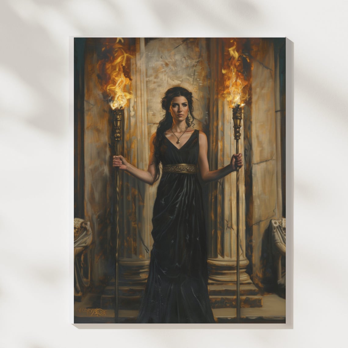 Triple Goddess Hecate With Torches PNG Digital Download, Hekate Goddess ...