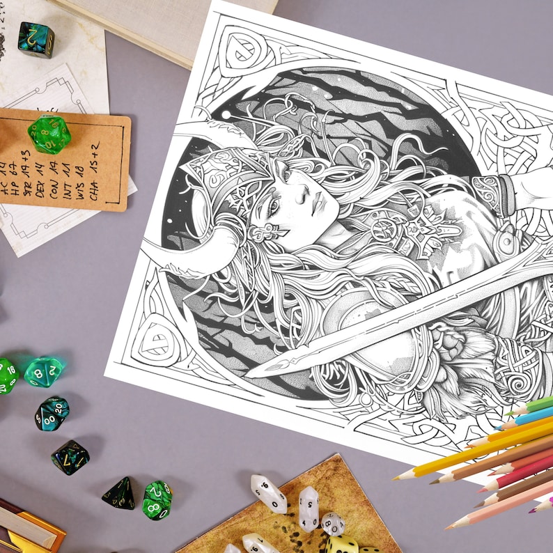 Norse Goddess Freya, 5 Coloring Pages Digital Download - Etsy