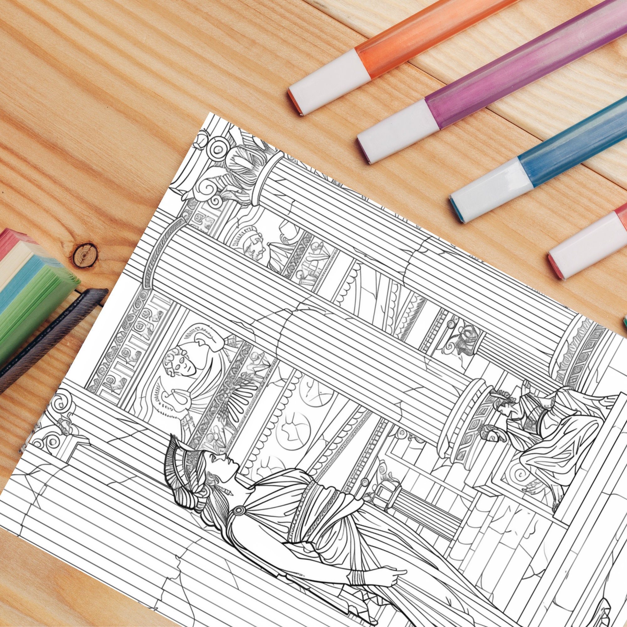 Greek Goddess Athena, 6 Coloring Pages Digital Download - Etsy