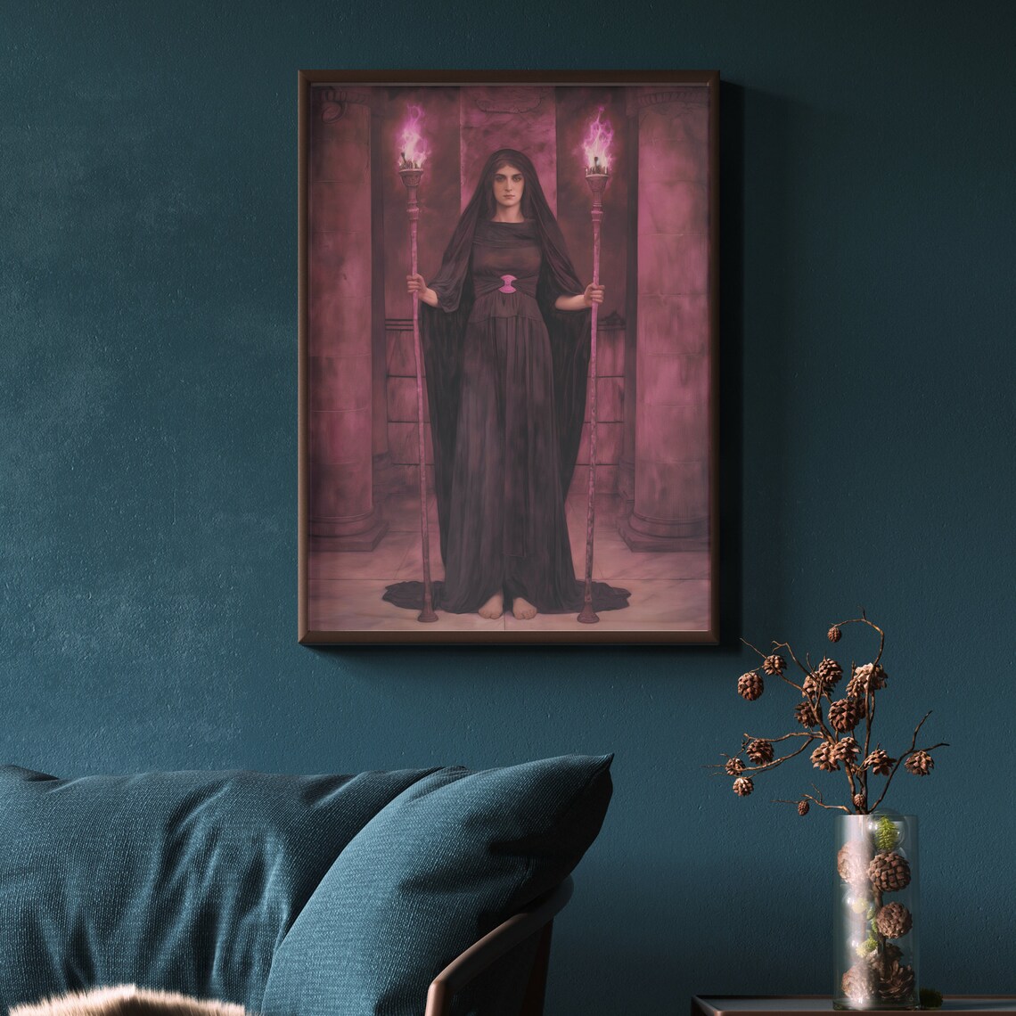 Triple Goddess Hecate With Torches PNG Digital Download, Hekate Goddess ...