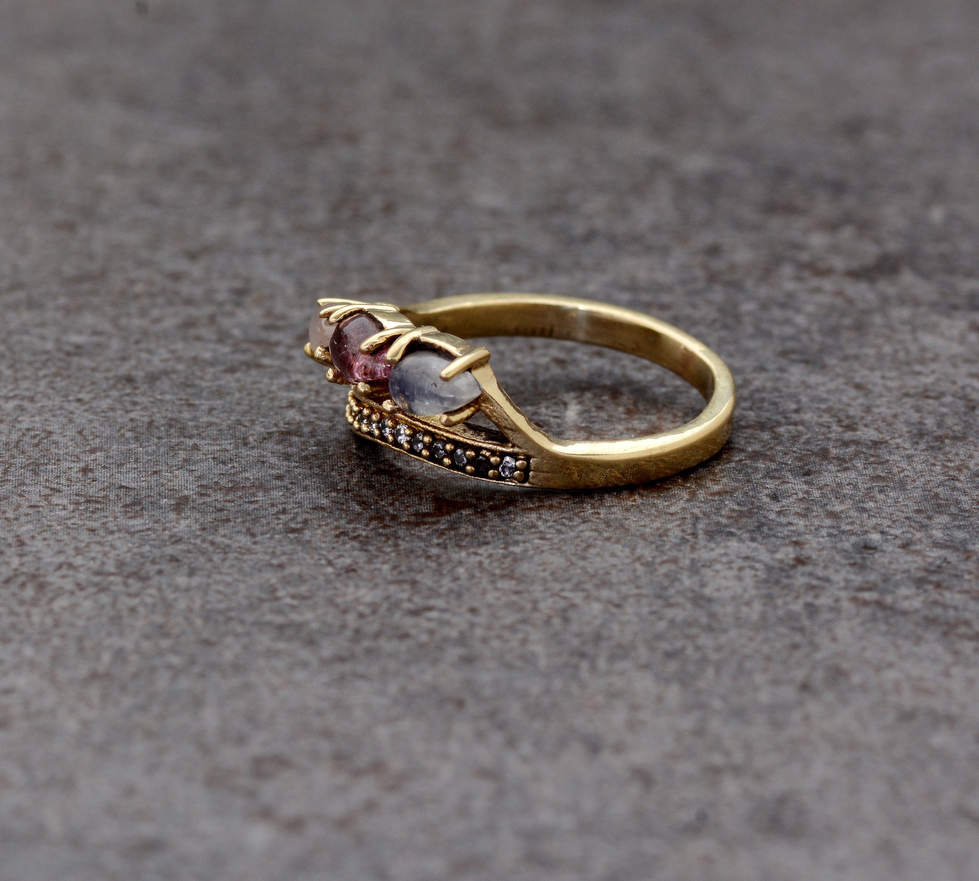 Gemstone Ring,brass Ring, Handmade Ring,unique Ring,boho Ring ...