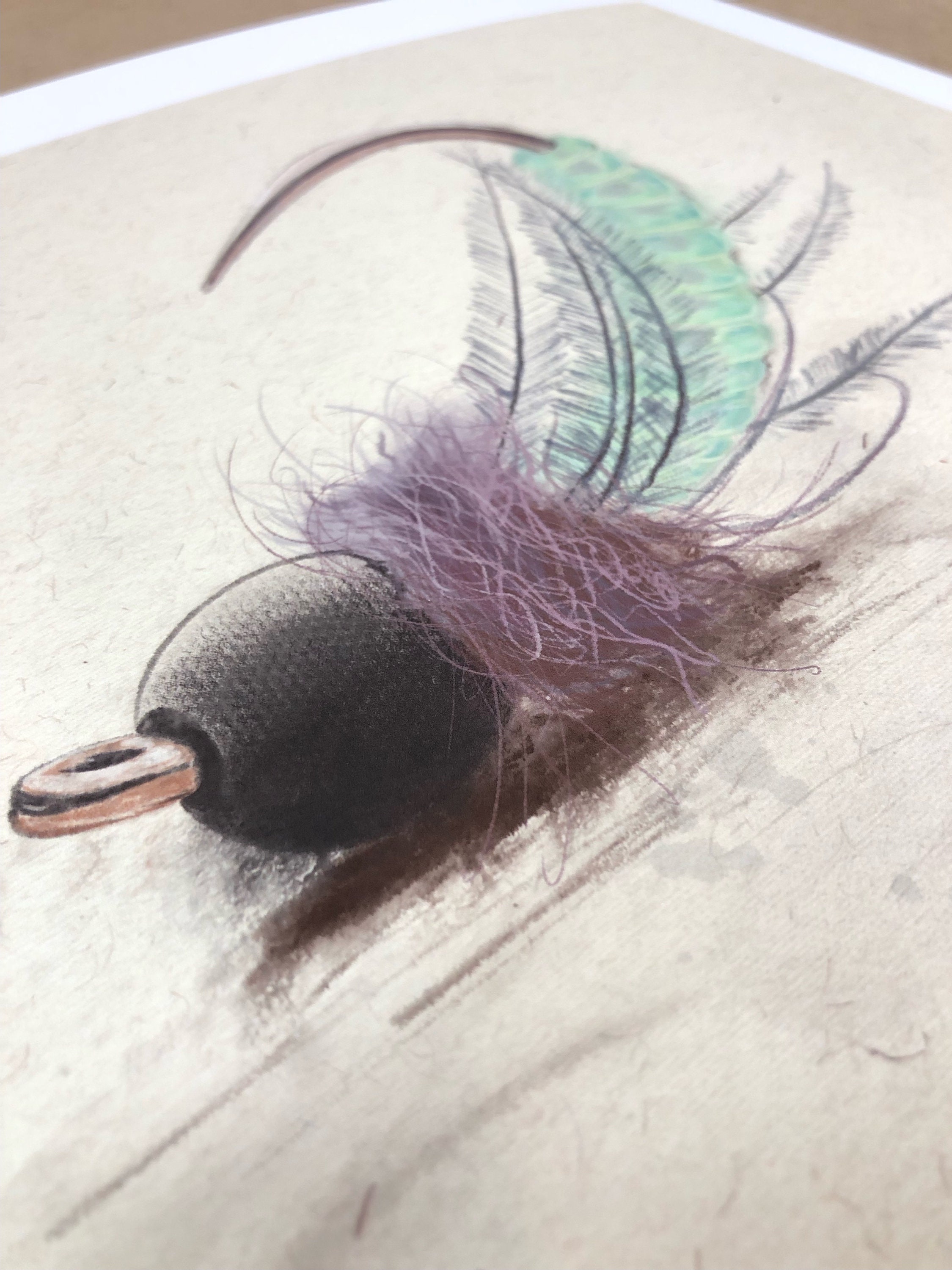Caddis Larva Fly Fishing Print - Etsy