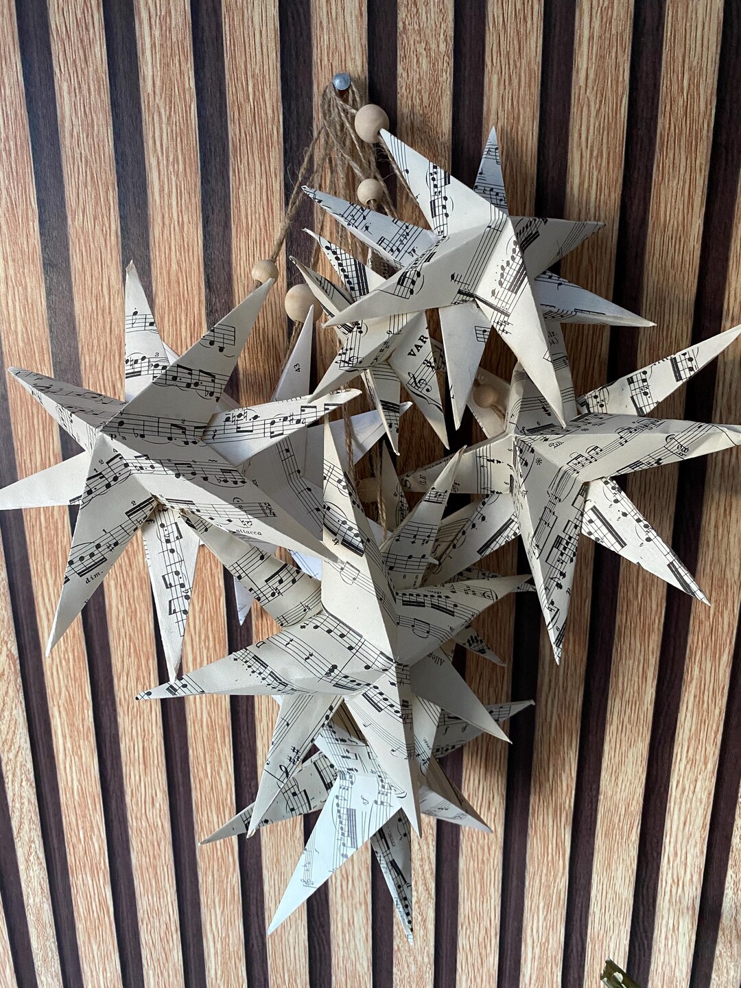 Handmade Paper Stars, Sheet Music, Christmas Decorations, Window ...