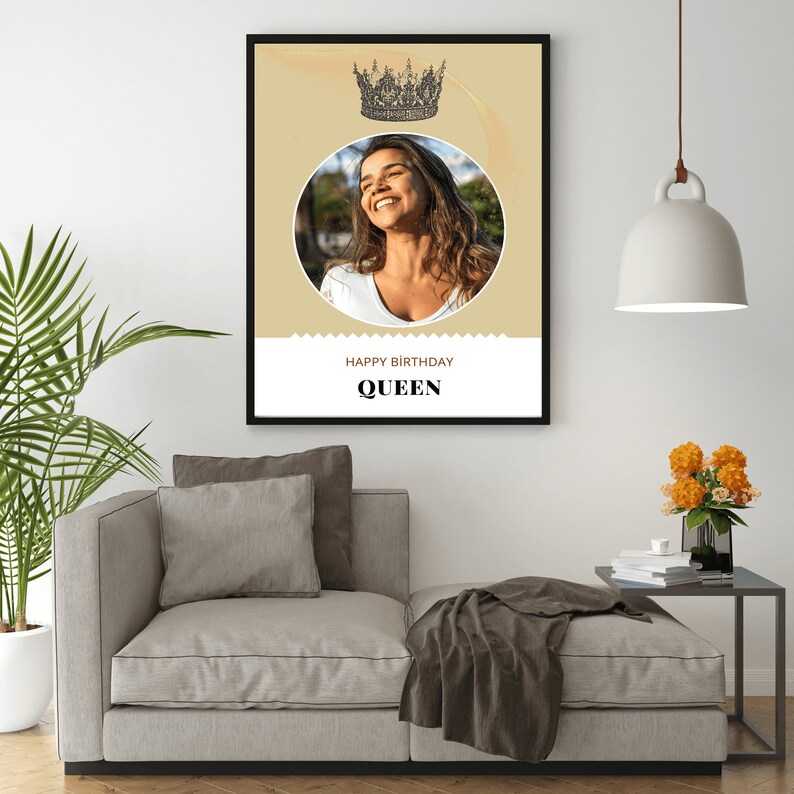 Happy Birthday Queen, Printable Wall Art , Personalized Gifts, Family ...