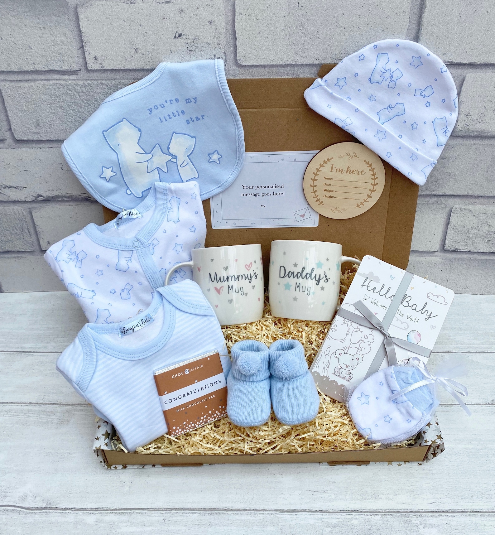 Cute Teddy Bear Design BABY HAMPER Baby Boy GIFT Box Baby | Etsy UK