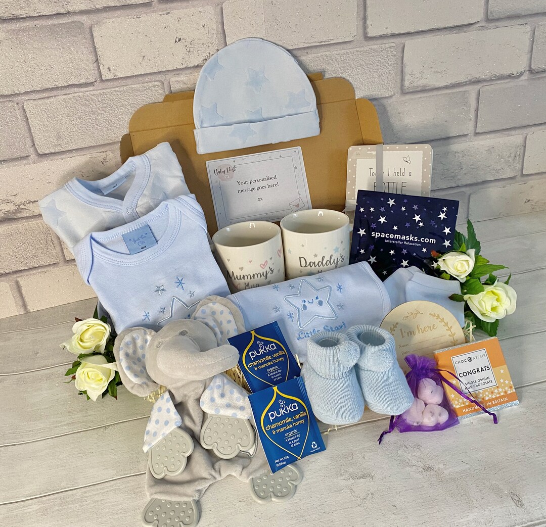 Beautiful BABY BOY Deluxe HAMPER Newborn gift box Baby shower gift ...
