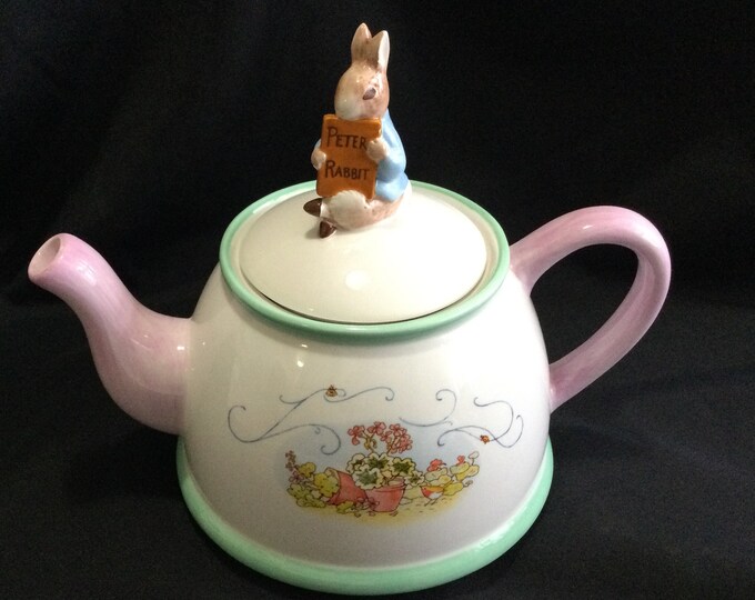 Vintage Teleflora peter Rabbit Teapot - Etsy