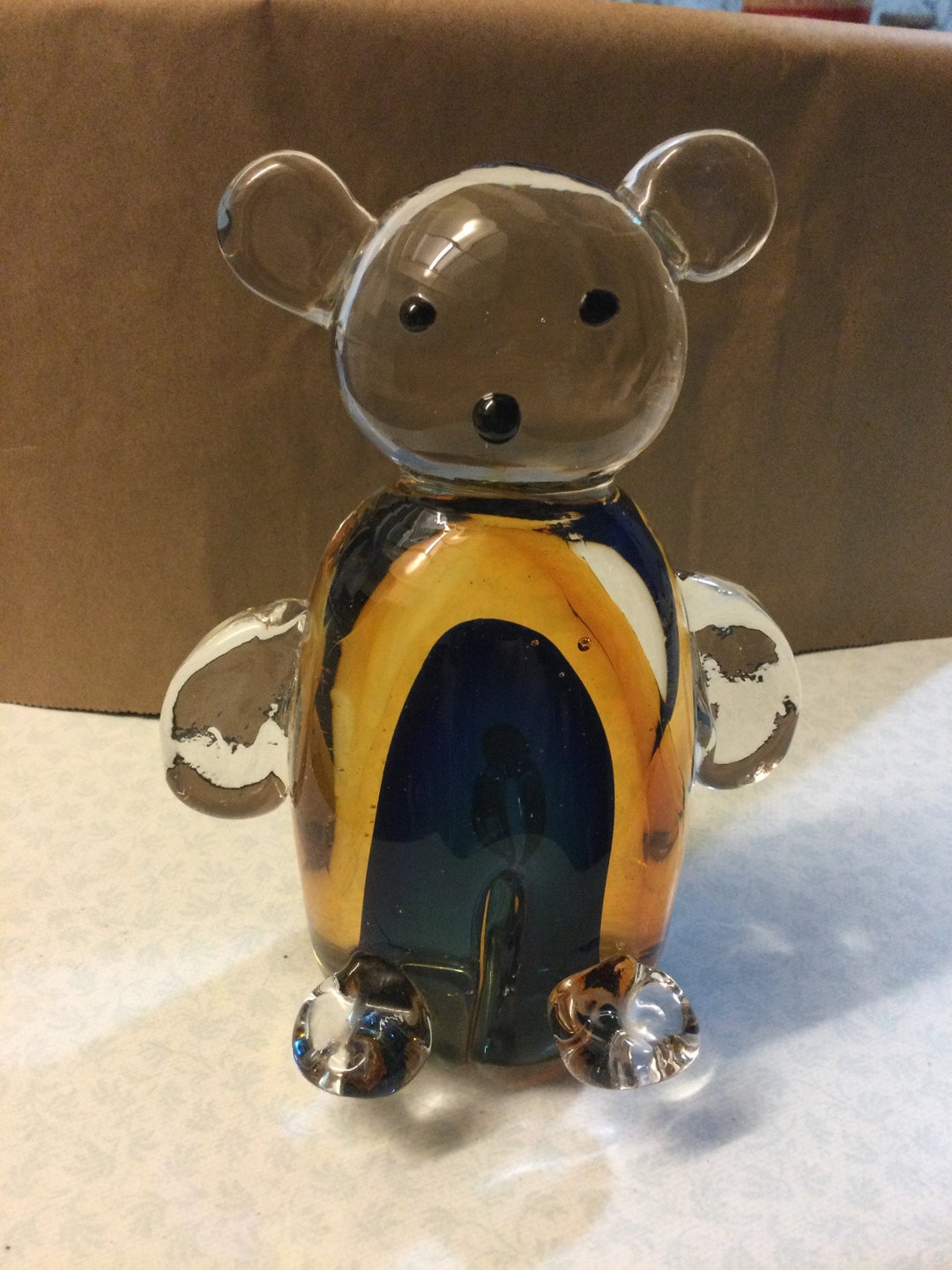 Vintage Badash Art Glass Teddy Bear Paperweight - Etsy