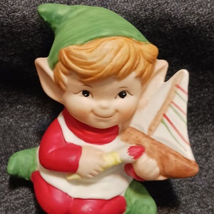 Vintage Set (3) Homco Santa's Work Shop Elves Ceramic Bisque - Etsy