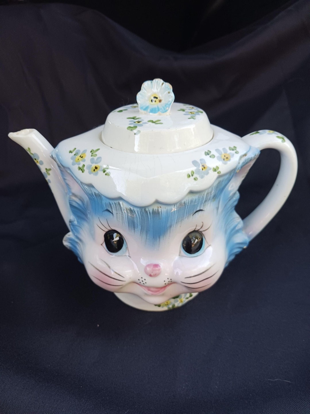 Vintage 1950's Lefton Miss Priss Anthropomorphic Kitty Ceramic 4 Cup ...
