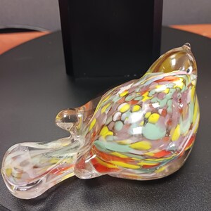 Vintage 2" Hand Blown Art Glass Confetti Bird Collectible Springtime ...