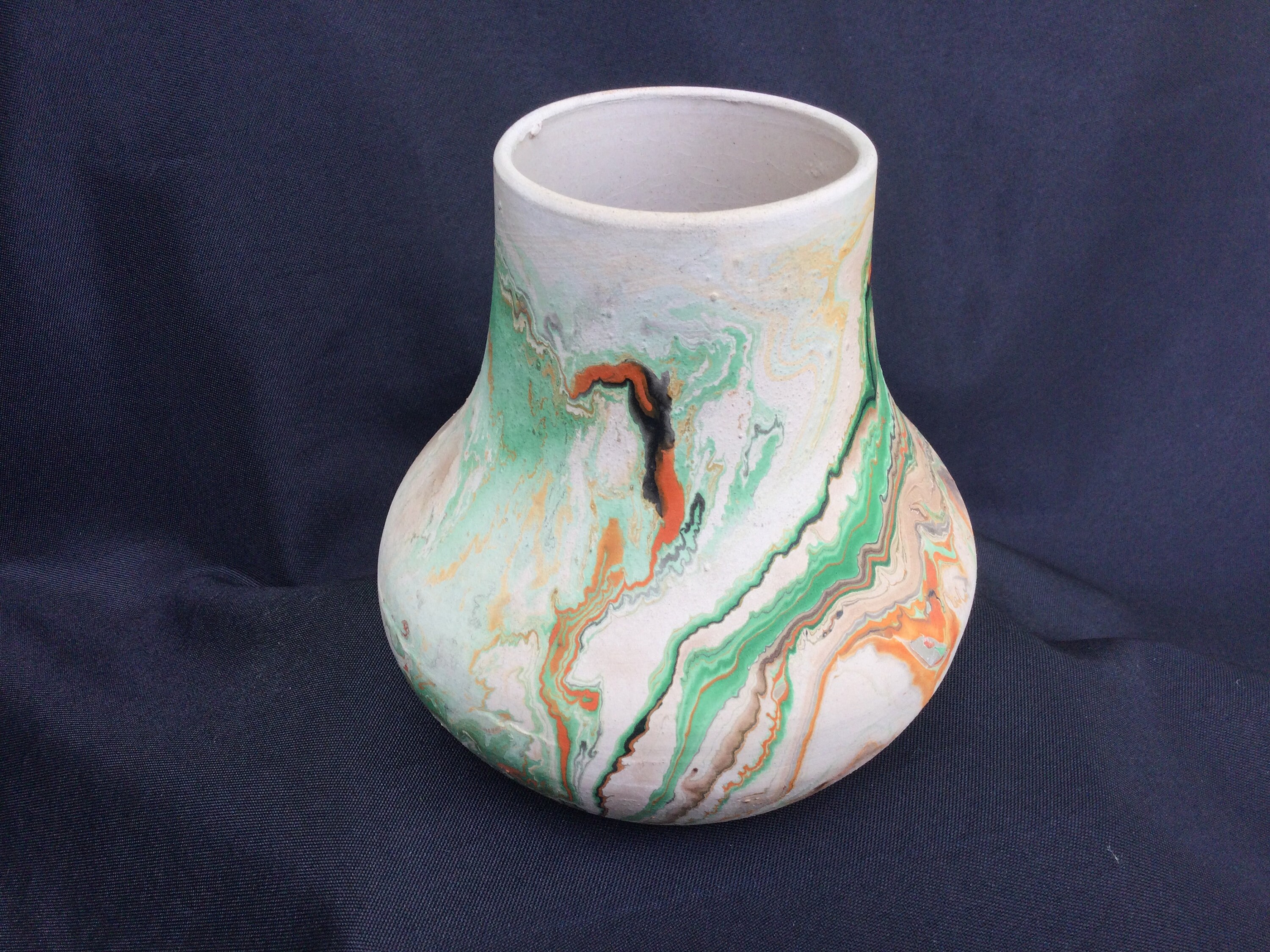 Vintage Nemadji Pottery 5 Swirl Vase Signed - Etsy