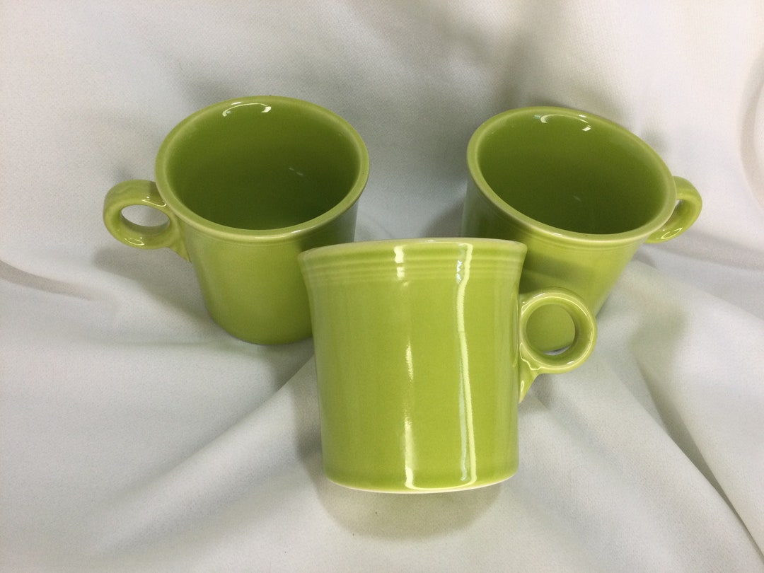 Vintage Set (3) Fiesta "lemongrass" Lime Green Ceramic Pottery Mugs - Etsy