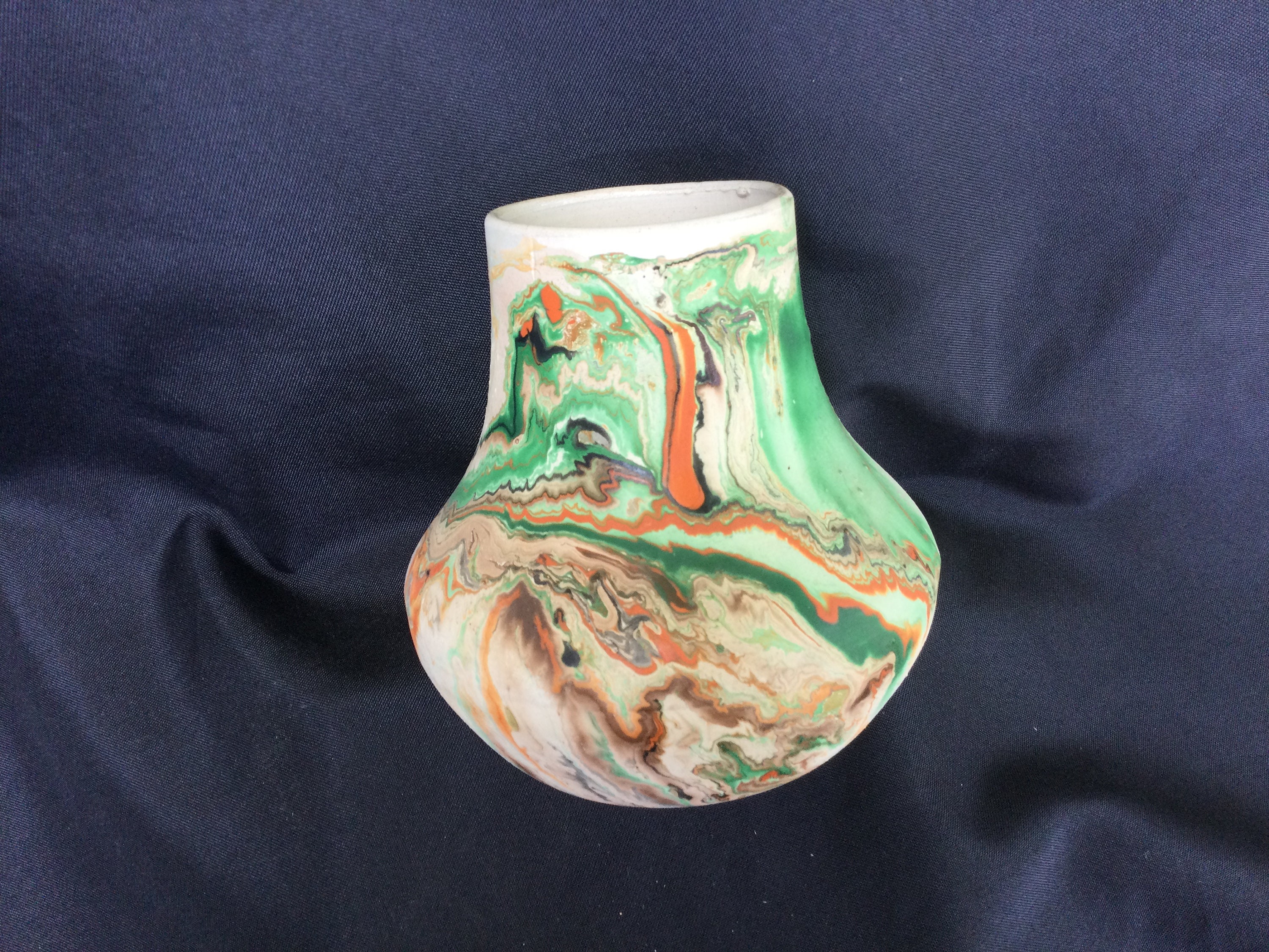 Vintage Nemadji Pottery 5 Swirl Vase Signed - Etsy