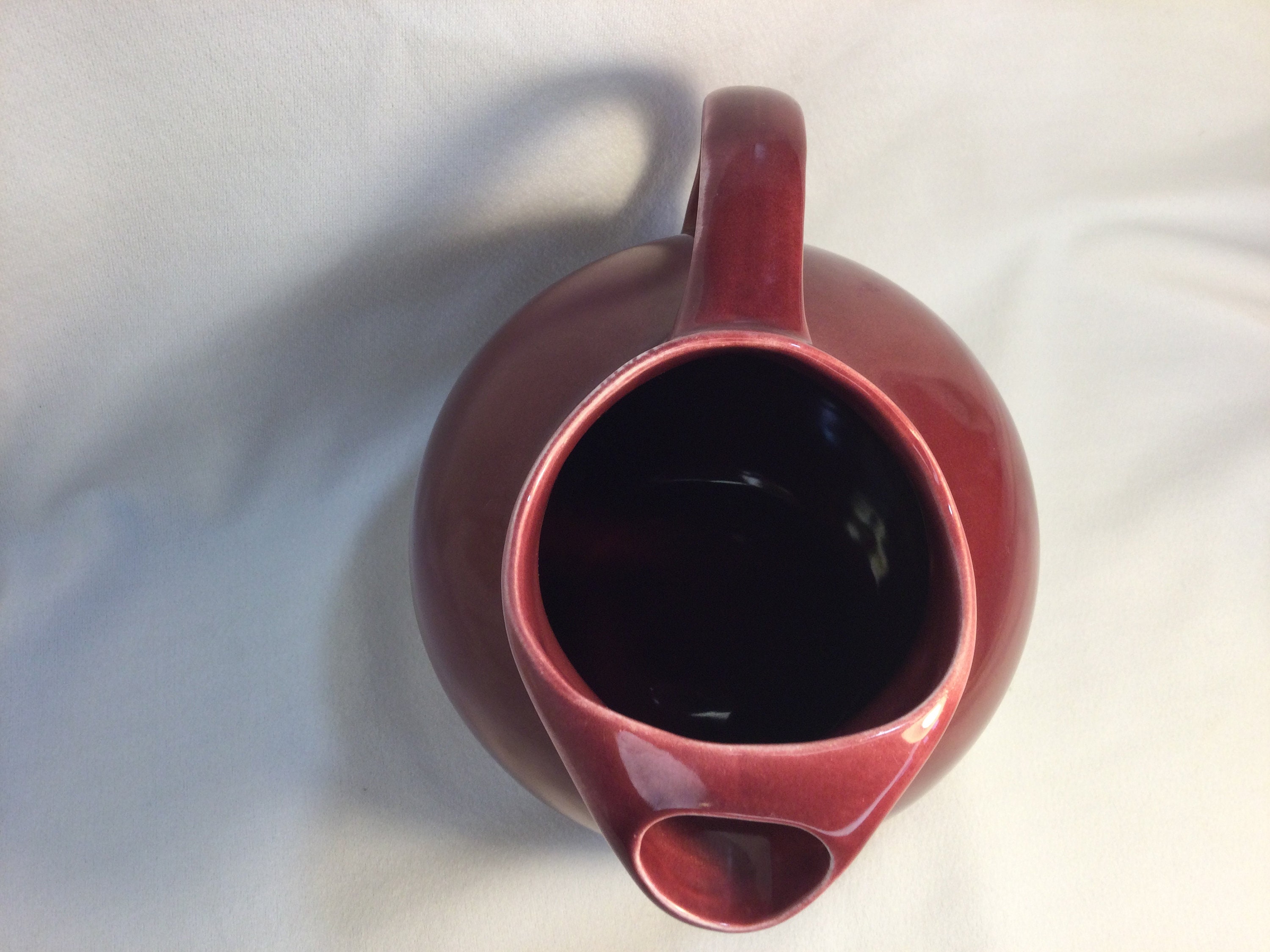 Vintage old Fiesta Harlequin Maroon Ball Jug Pitcher - Etsy