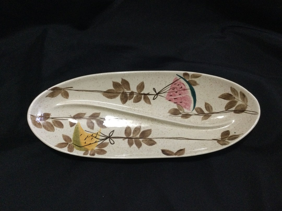 Vintage Red Wing Pottery Tampico sectioned Relish Dish - Etsy