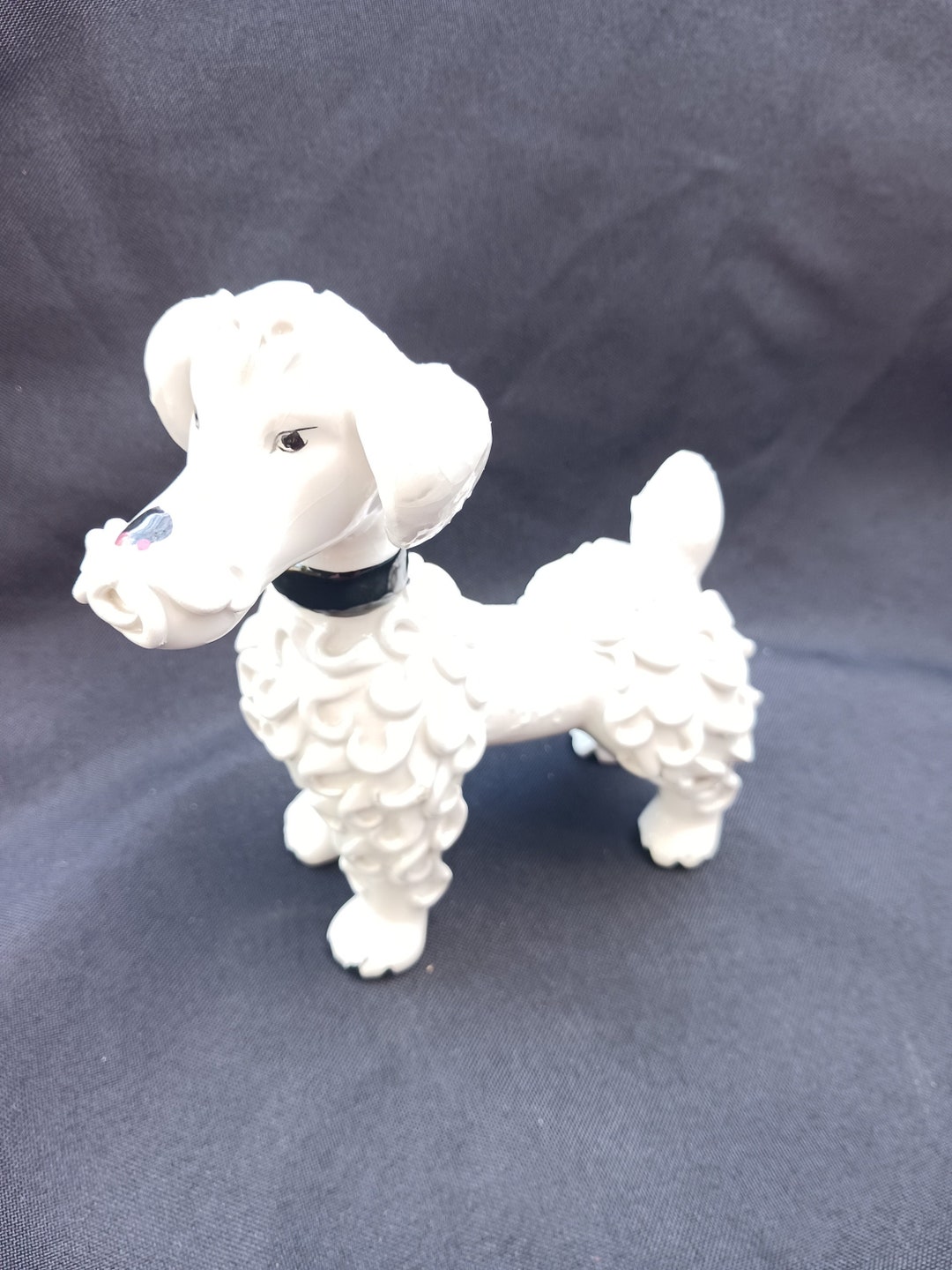 Vintage Italian 5" White Spaghetti Poodle Ceramic Figurine - Etsy