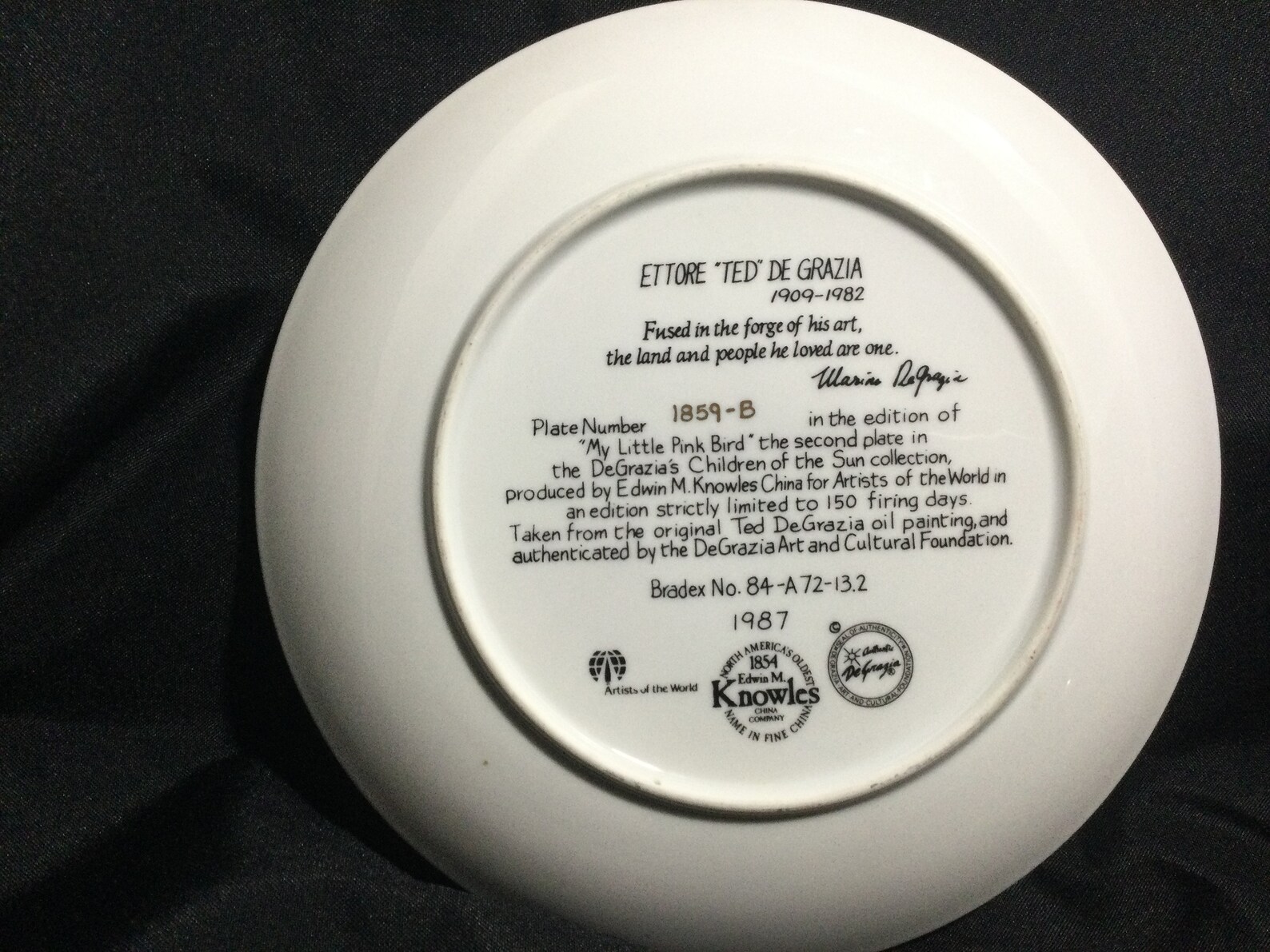 Vintage Degrazia children of the Sun Signed 1859-B Plate - Etsy