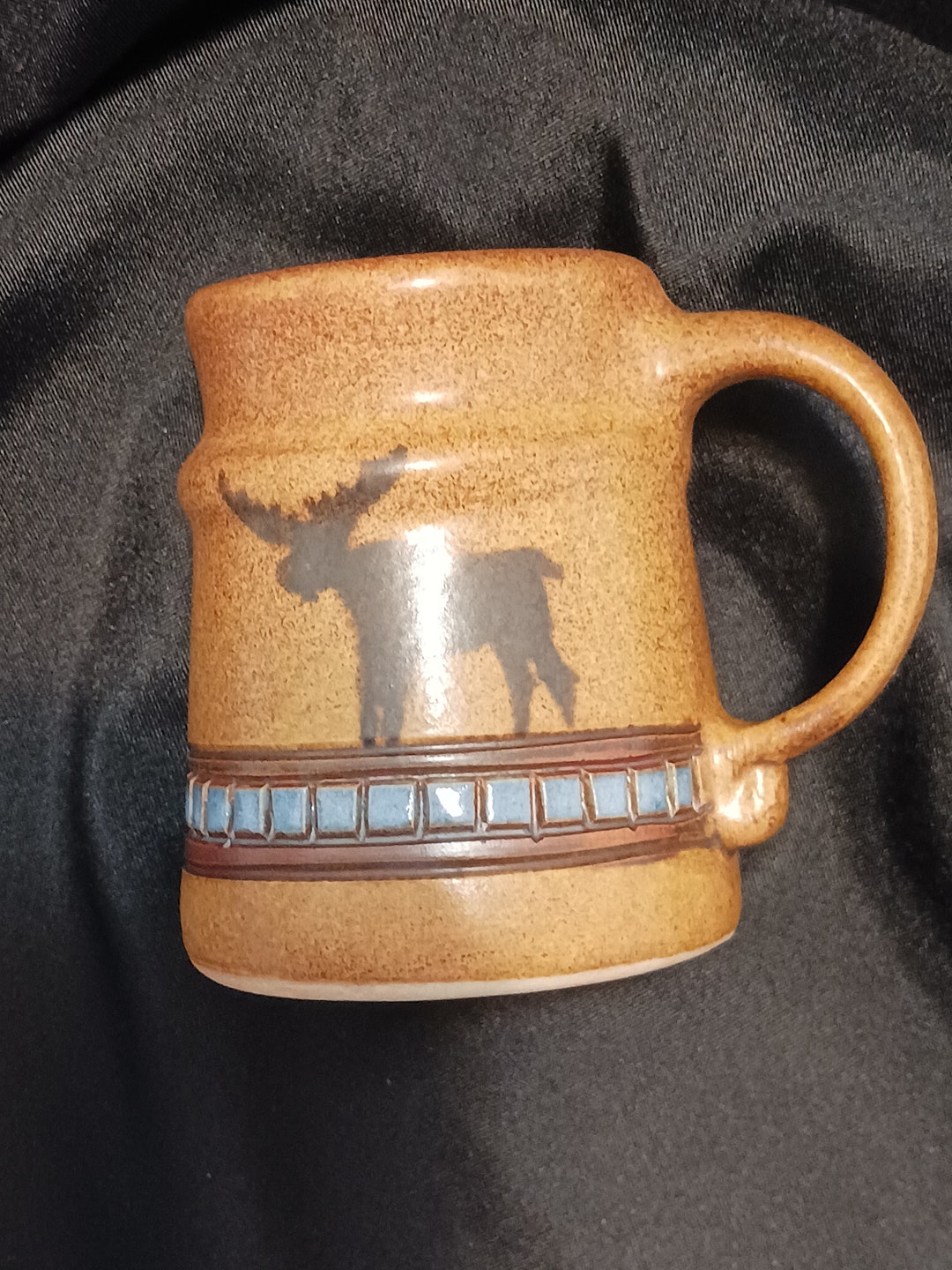 Vintage Brown Stoneware Pottery "moose" Mug - Etsy