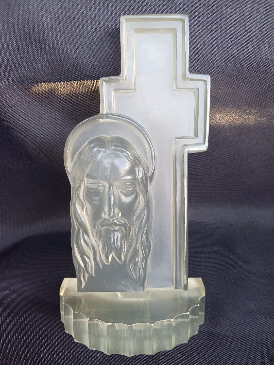 Vintage 7" Lucite Jesus and Cross Mantel Religious Statue Figurine - Etsy