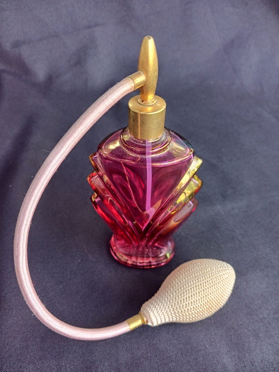 Vintage French VCA Pink Crystal Perfume Bottle France - Gem