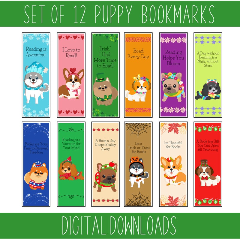 Puppy Bookmark - Etsy