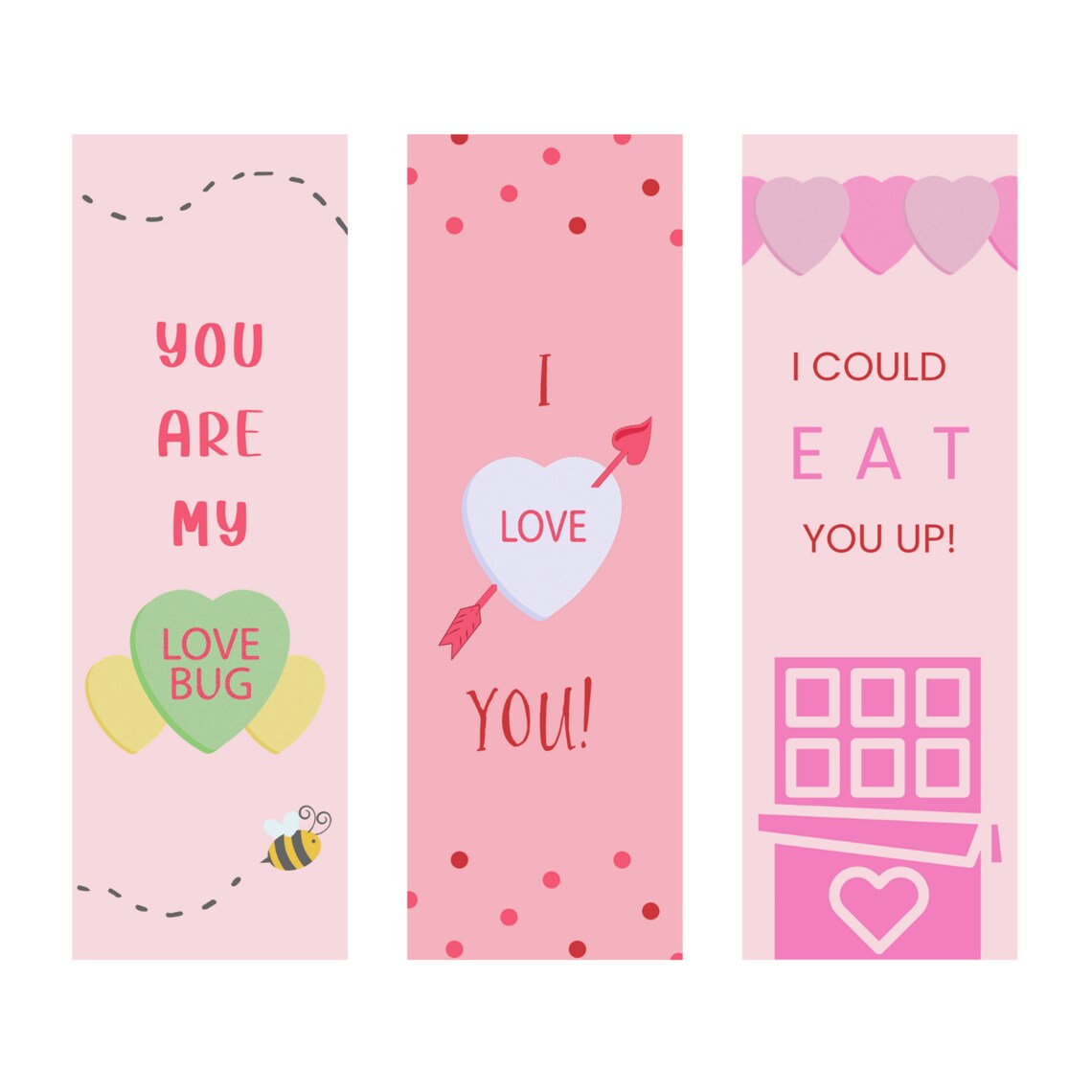 Valentine's Day Bookmarks | Set of 6 | Digital Download | Printable ...