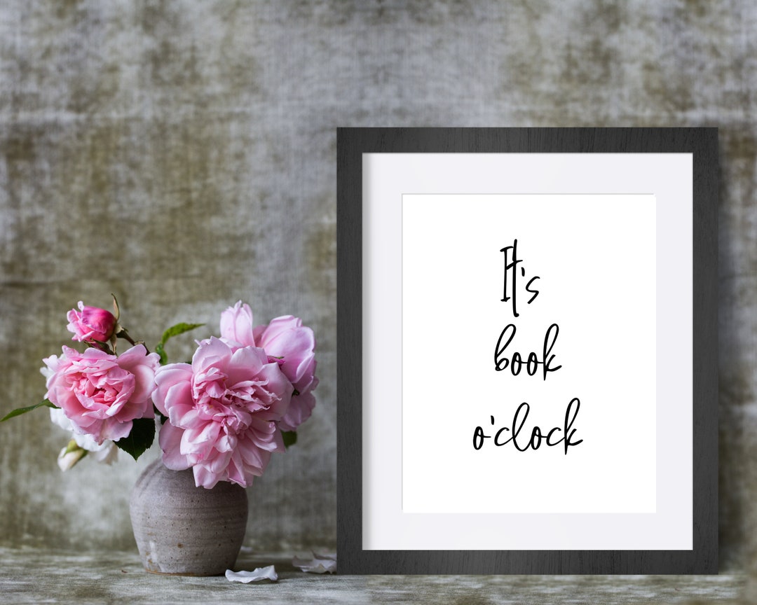 It's Book O'clock Print ~ Printable Wall Art for Book Lovers ~ Reading ...
