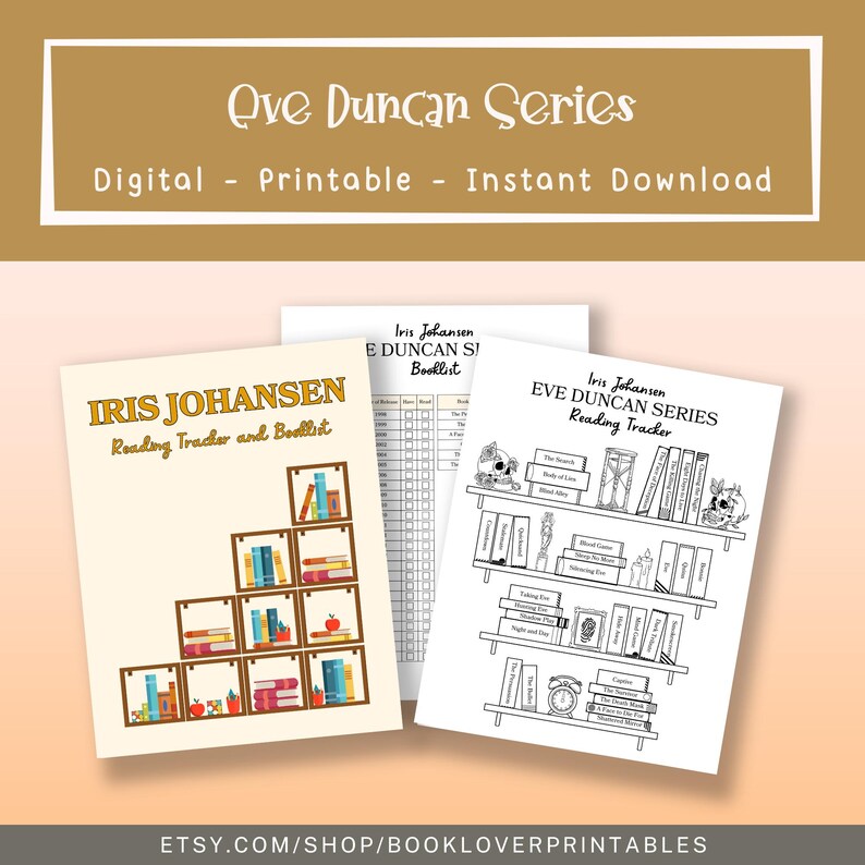 Iris Johansen Reading Tracker Printable – Suspense Booklist Log ...