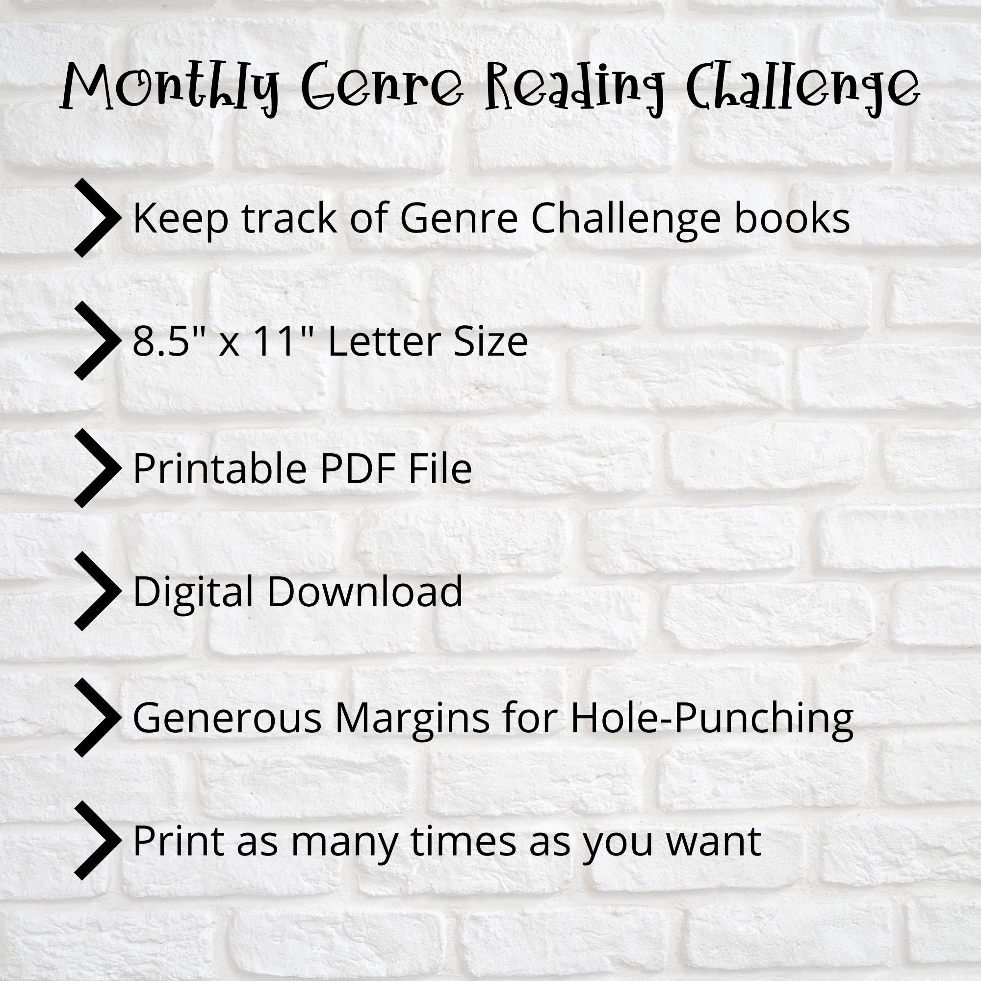 2025 Monthly Genre Reading Challenge Tracker Book Tracker Reading ...
