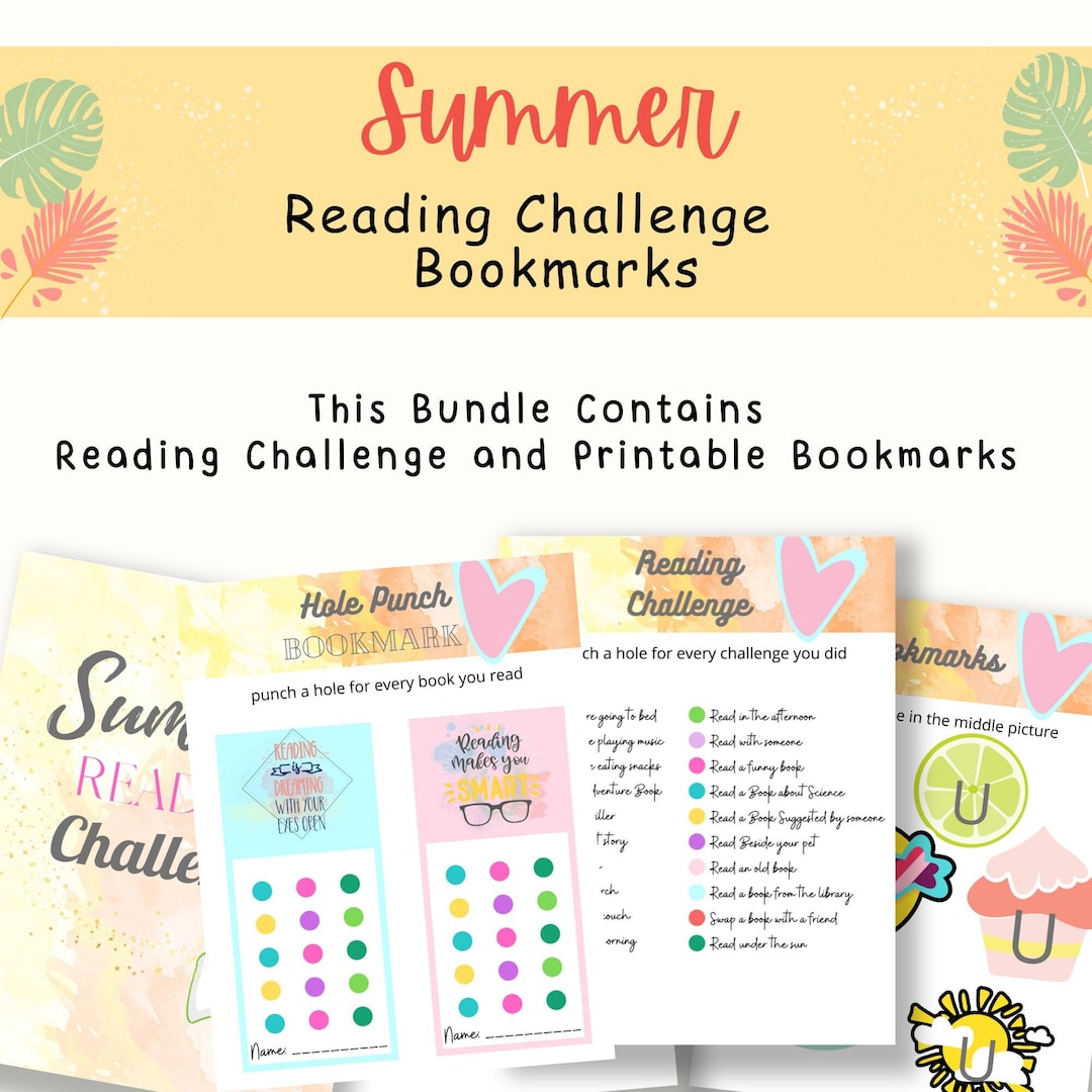 Summer Reading Challenge - Printable Bookmarks - Summer Reading Log for ...