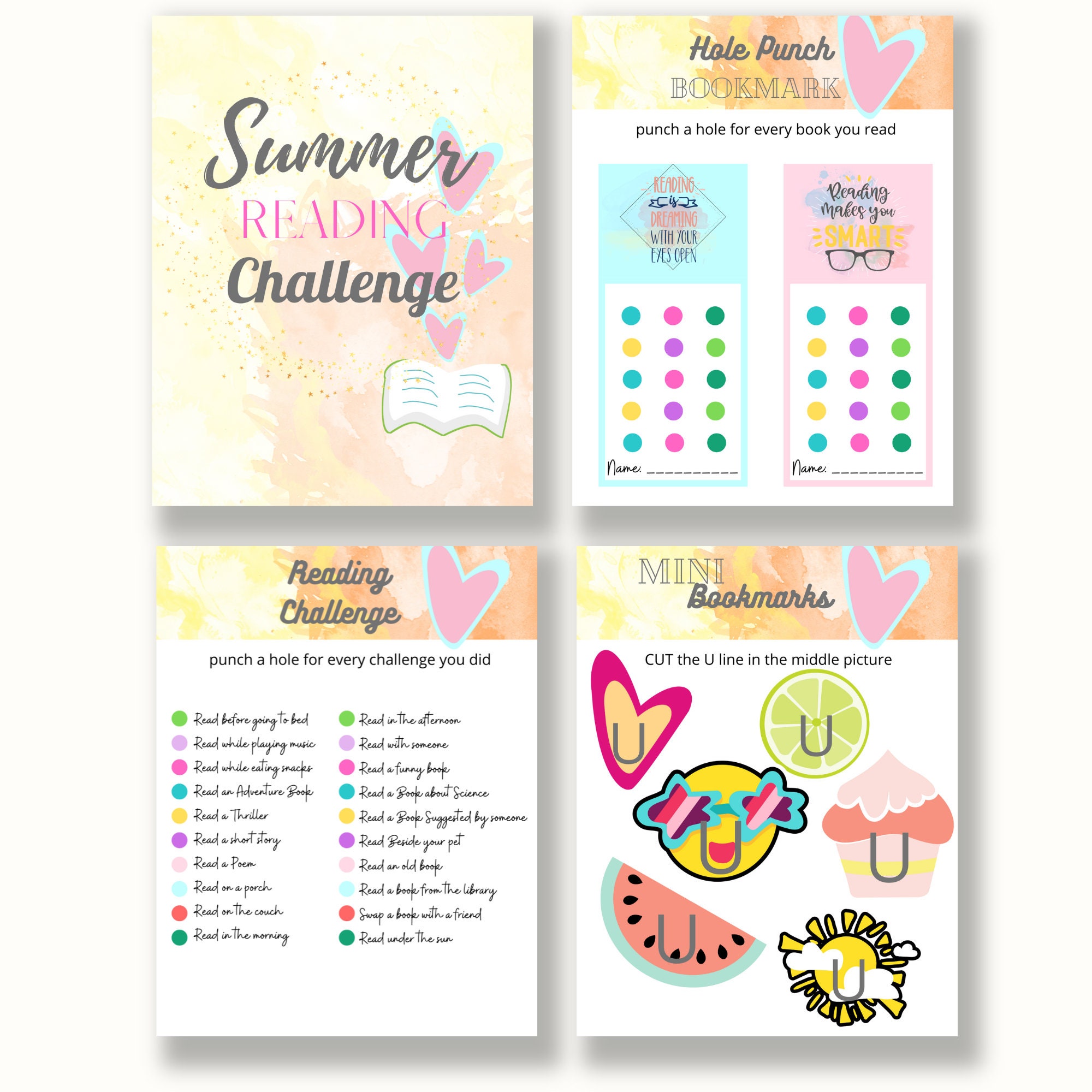 Summer Reading Challenge - Printable Bookmarks - Summer Reading Log for ...
