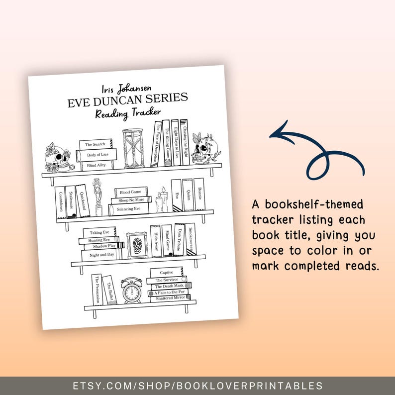 Iris Johansen Reading Tracker Printable – Suspense Booklist Log ...