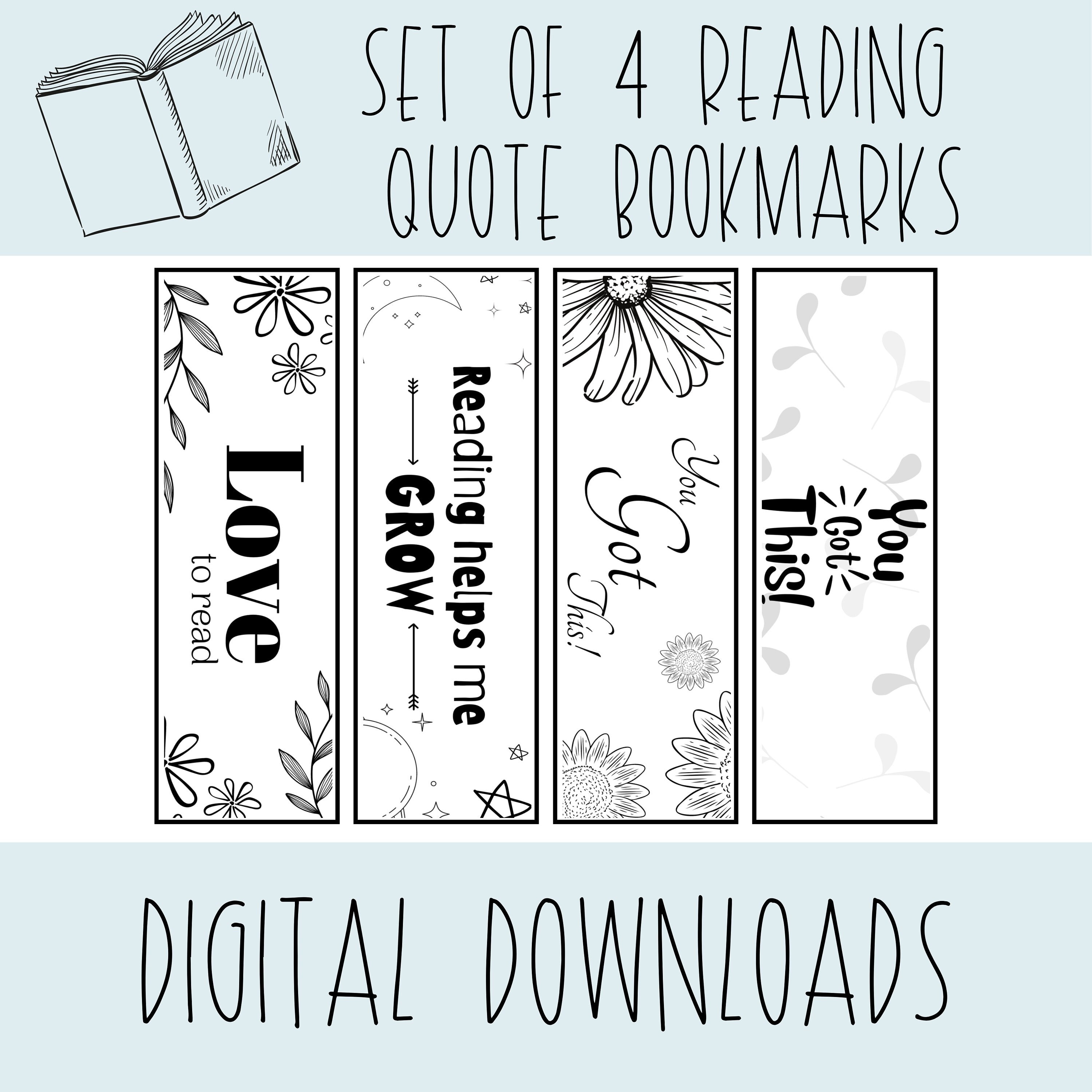 Black and White Printable Bookmarks - Book Lovers Bookmarks ...