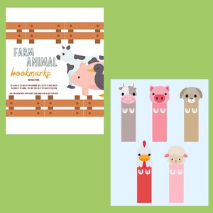 Farm Animal Bookmarks - Printable Bookmarks - Bookmarks for Kids - Cute ...