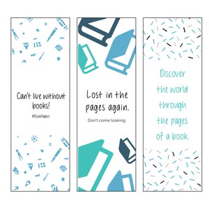 Printable Bookmarks - Set of 6 Minimalist Bookmarks With Quotes About ...