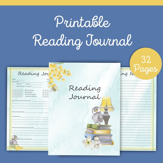 Book Journal Reading Log Book Tracker Reading Planner | Etsy