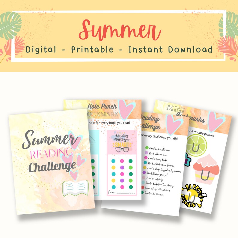 Summer Reading Challenge - Printable Bookmarks - Summer Reading Log for ...