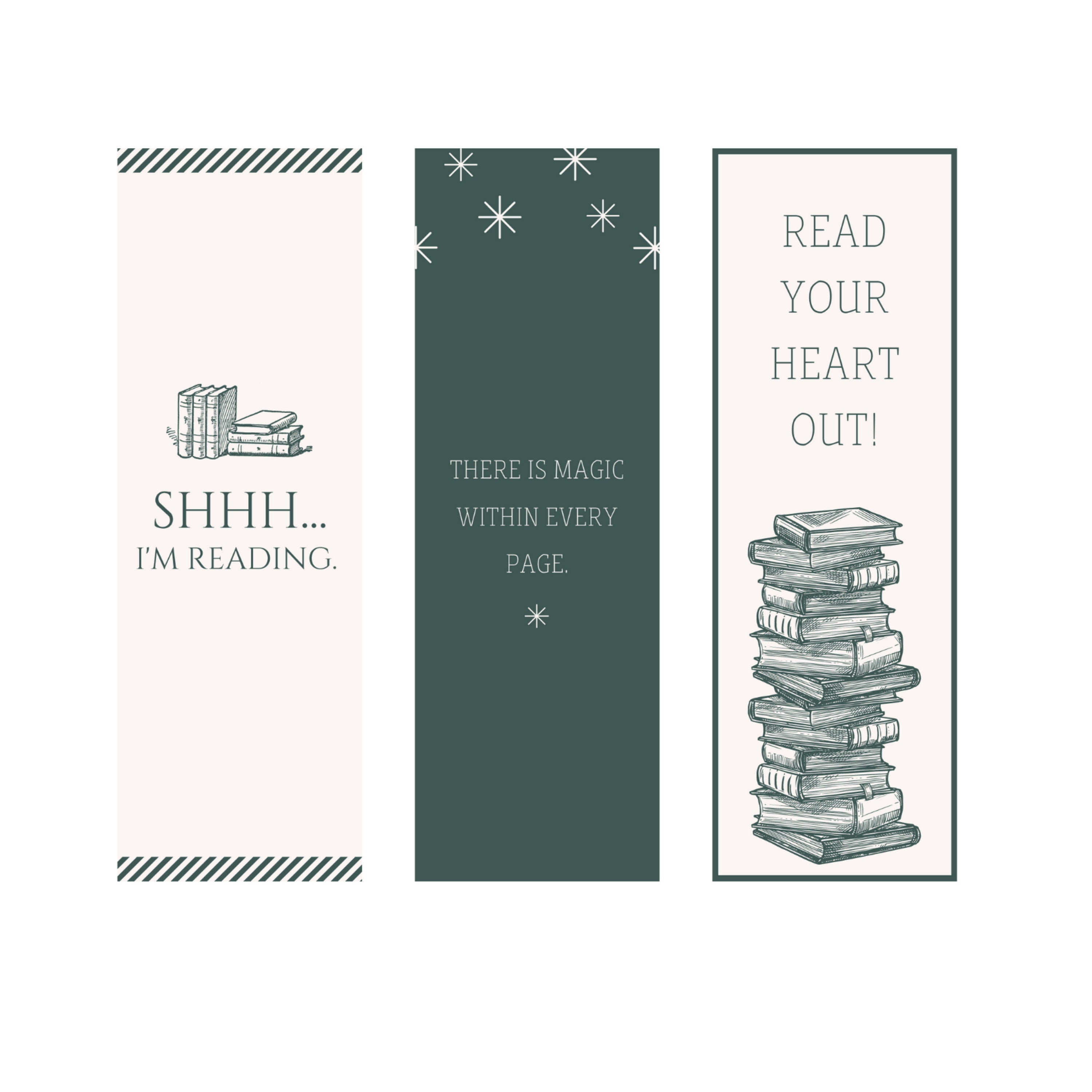 Reading Quote Bookmarks | Set of 6 | Digital Download | Printable ...