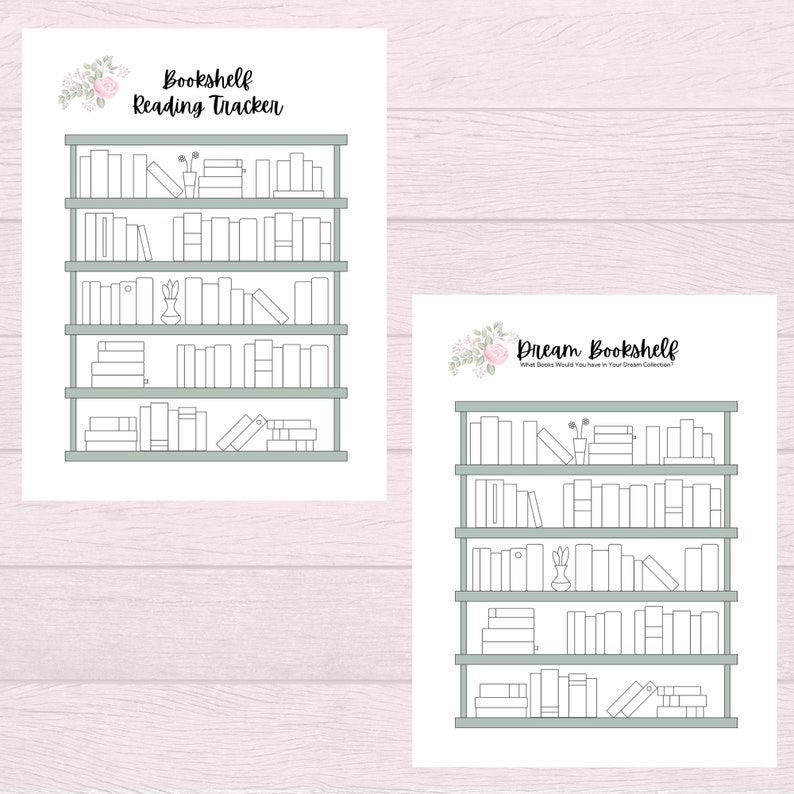 Bookshelf Reading Logs, Book Trackers, Reading Trackers, Printable ...