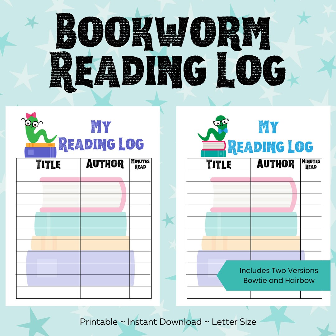 Reading Log for Kids | Printable Kids Reading Tracker | Printable ...