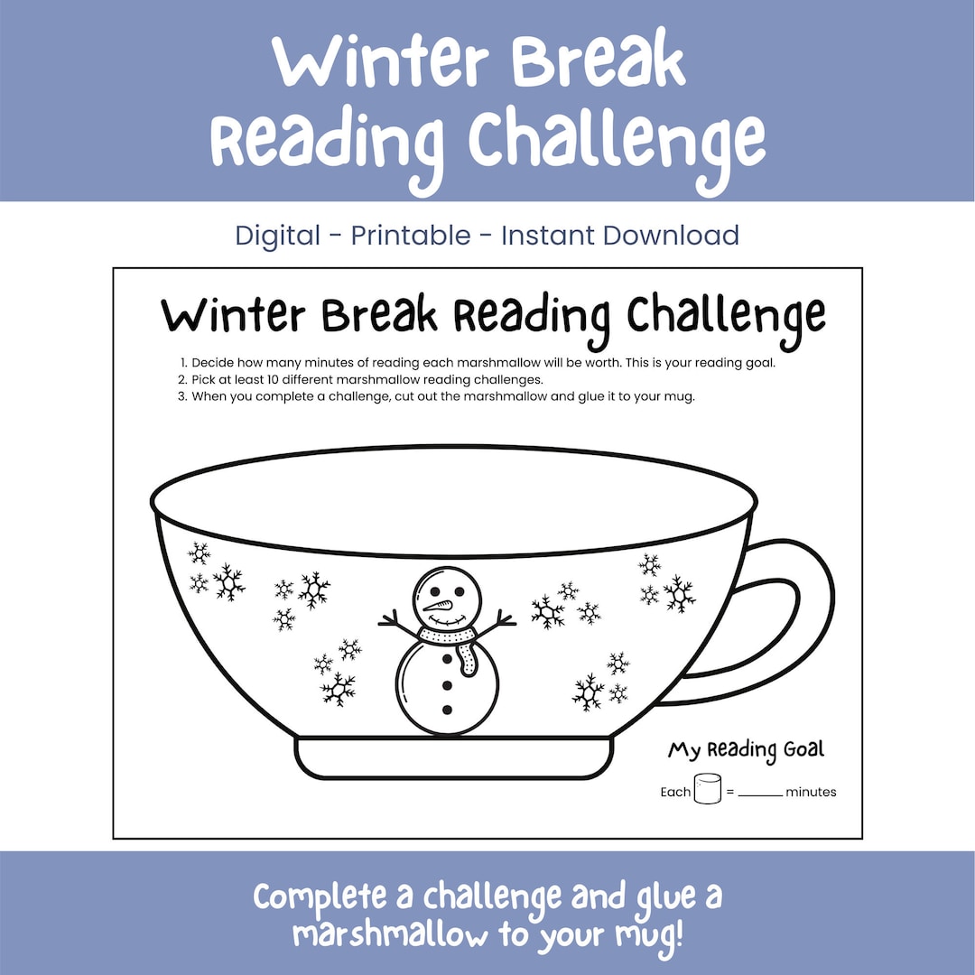 Winter Break Reading Challenge for Kids - Digital Download - Etsy