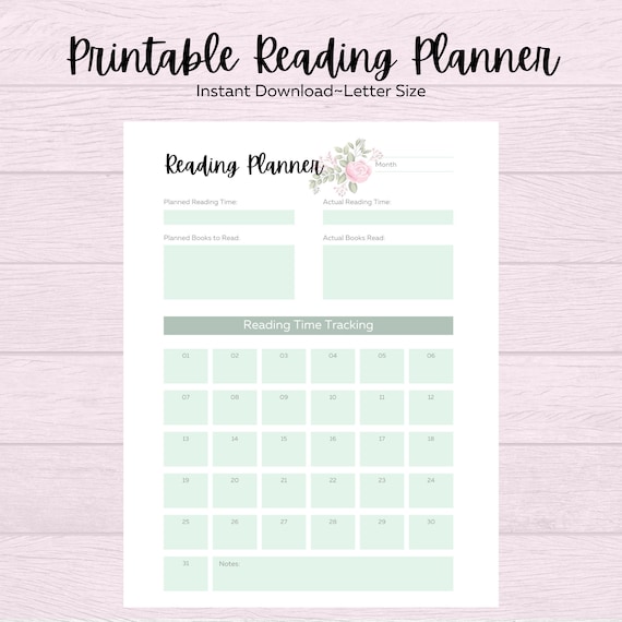 Printable Reading Plan Page Reading Planner Printable | Etsy