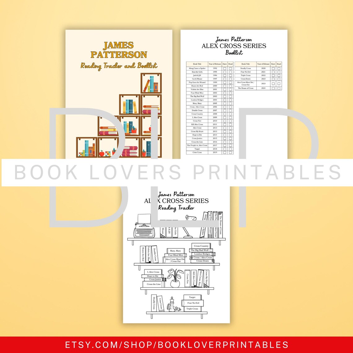 James Patterson Reading Tracker Printable – Crime Booklist Log ...