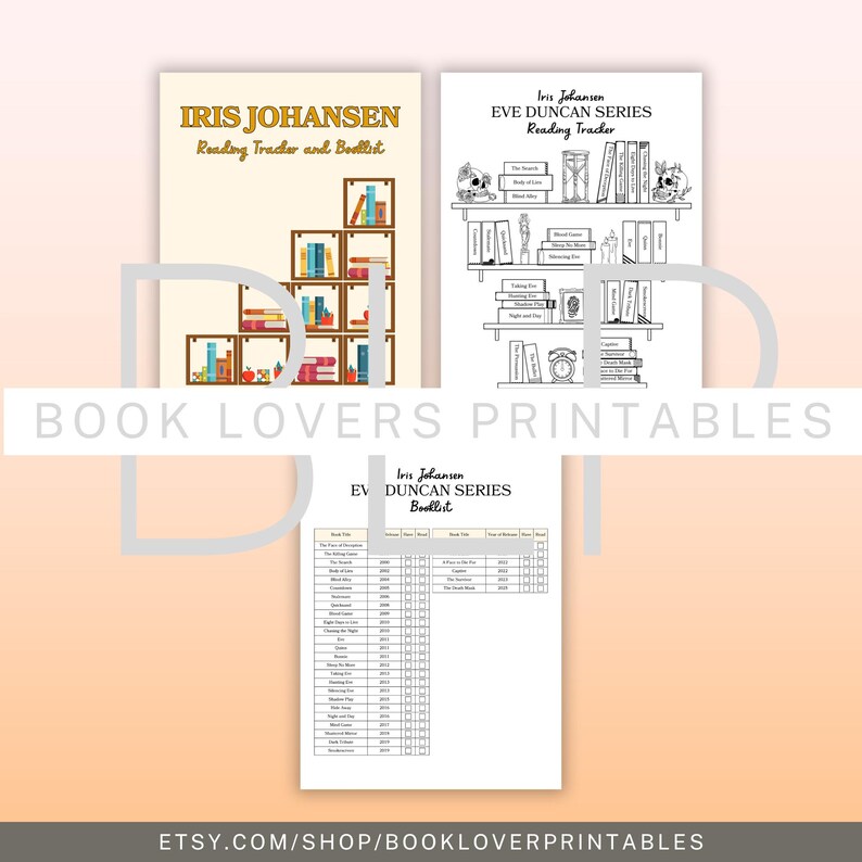 Iris Johansen Reading Tracker Printable – Suspense Booklist Log ...