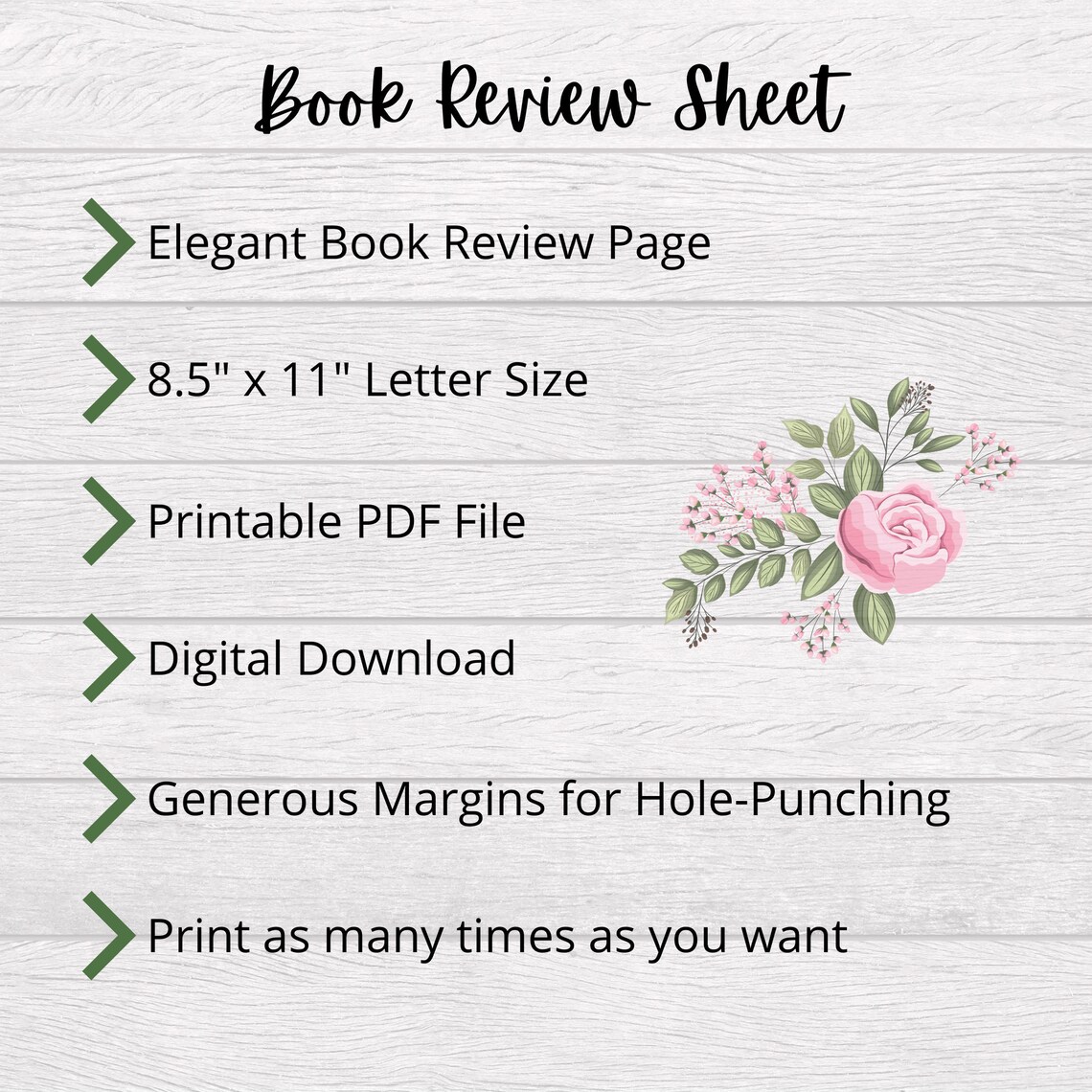 Book Review Planner Page, Book Reviews, Reading Log, Reading Journal ...